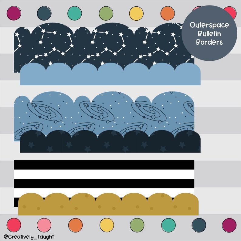 Space Planets Science Bulletin Board Borders - Etsy