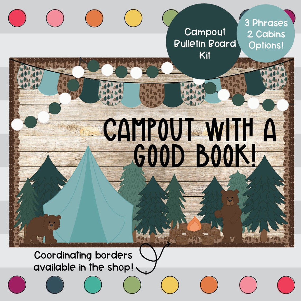 Happy Campers Library Bulletin Board Kit - Etsy