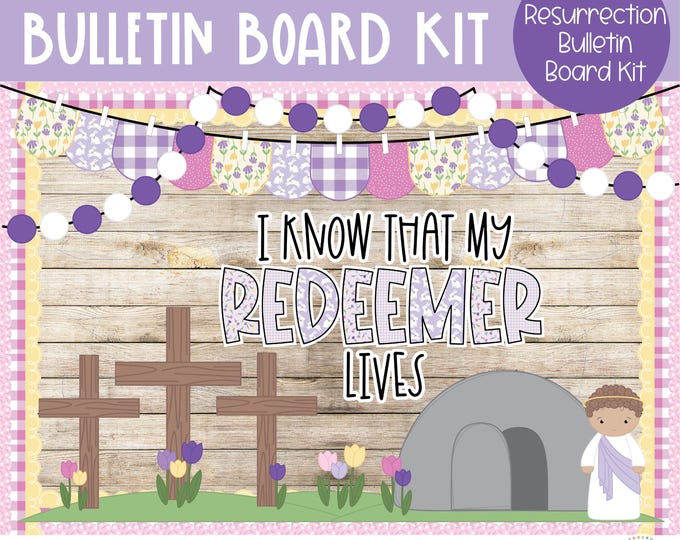 Teachers School Bulletin Board Easter Cutouts DIY Kit "he is Risen ...