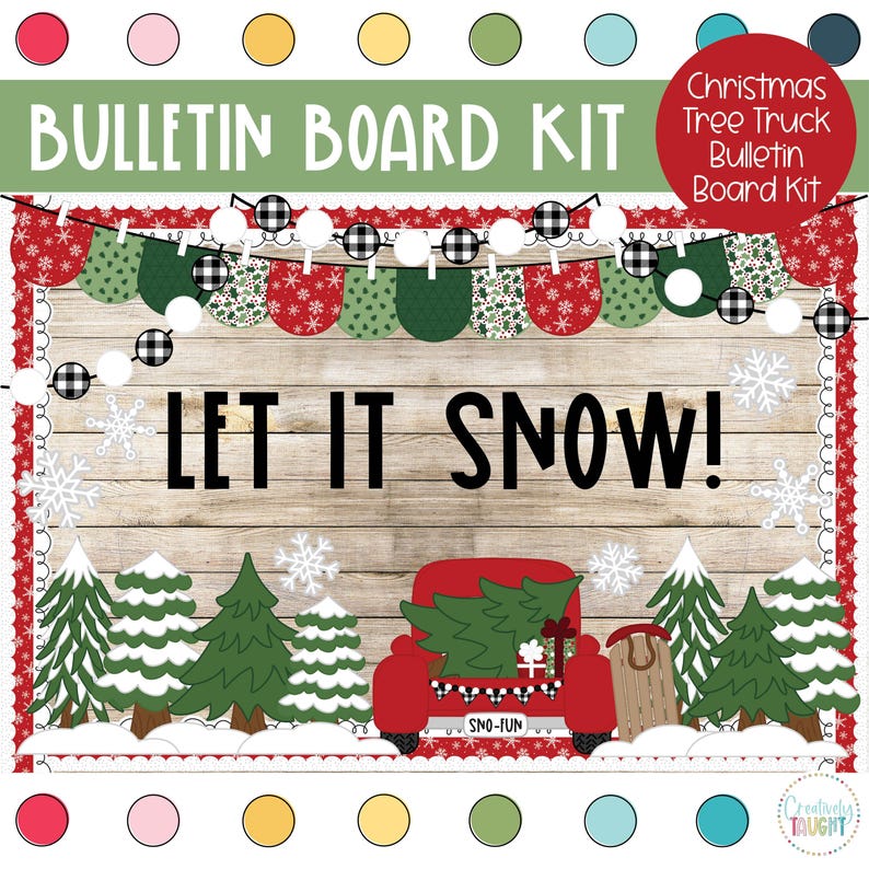 Christmas Tree Truck- Christmas Bulletin Board Kit - Etsy