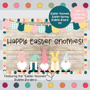 Happy Easter Gnomies Easter Bulletin Board Kit | Etsy