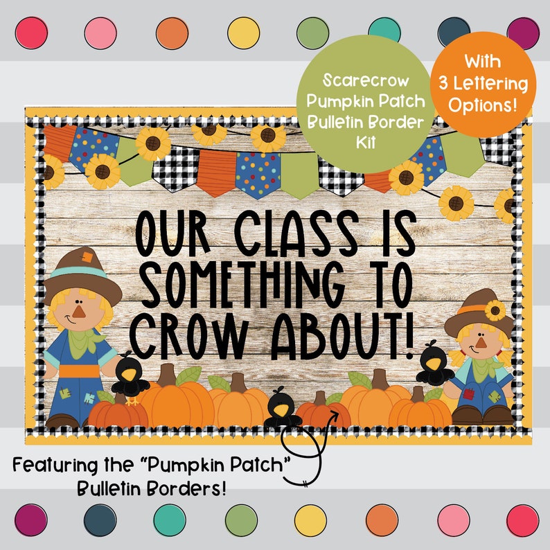 Scarecrow Pumpkin Patch Autumn Fall Bulletin Board Kit - Etsy