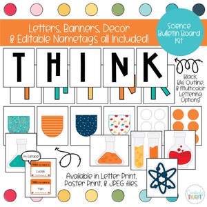 Science, Think Like a Proton - Lab - Science Bulletin Board - Etsy