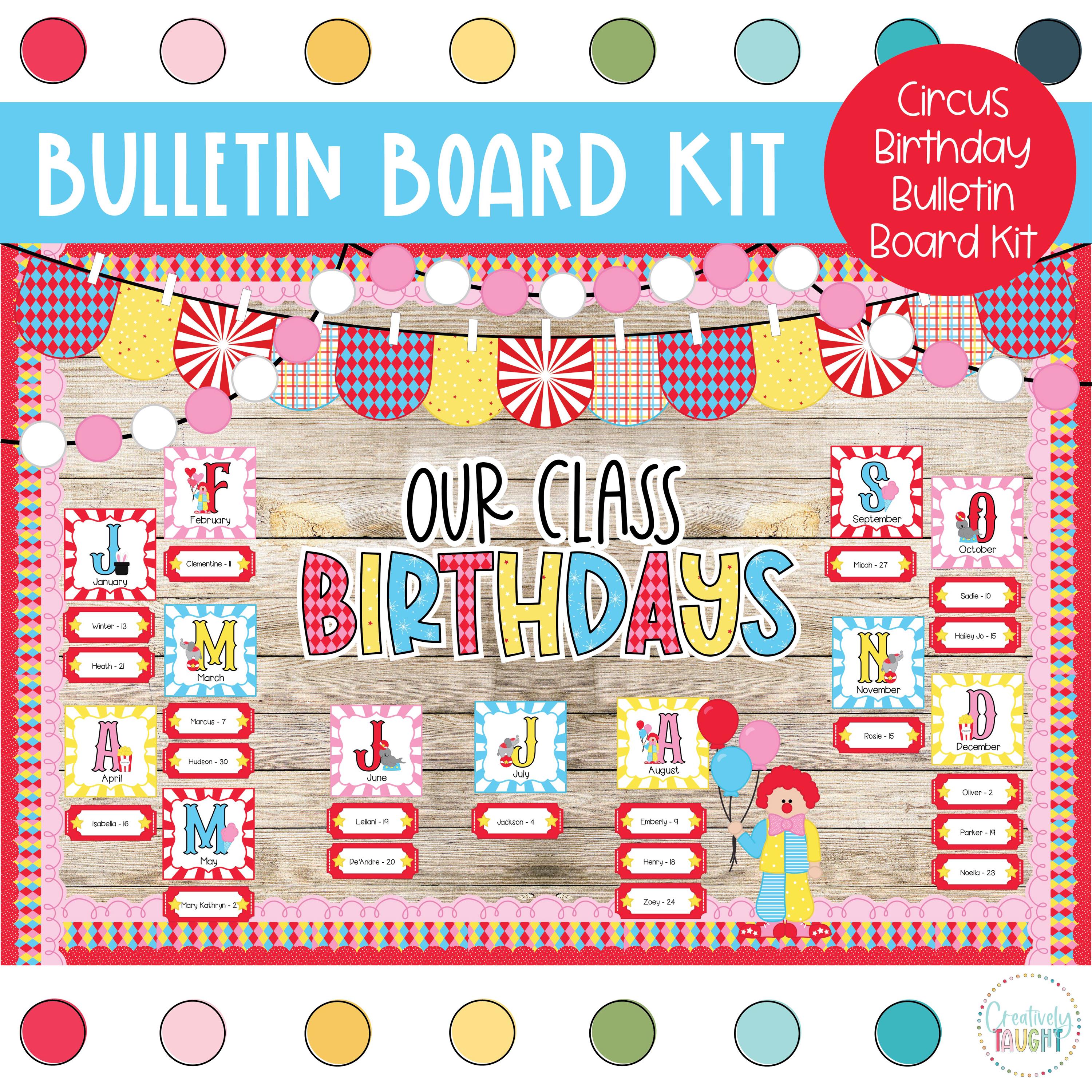 Circus Birthday Display - Carnival Classroom Theme Bulletin Board Kit ...
