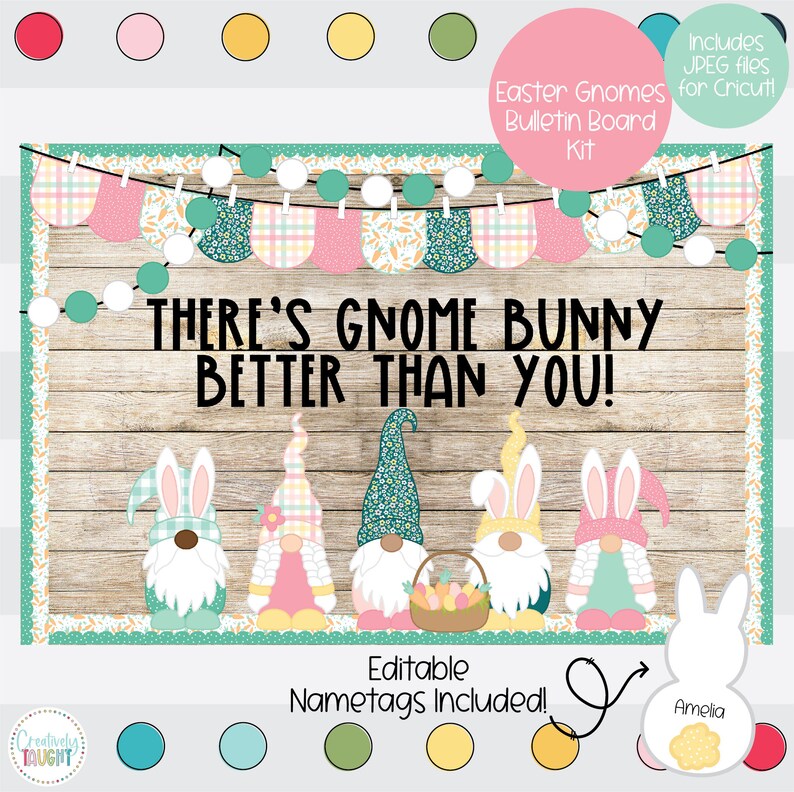 Happy Easter Gnomies Easter Bulletin Board Kit - Etsy