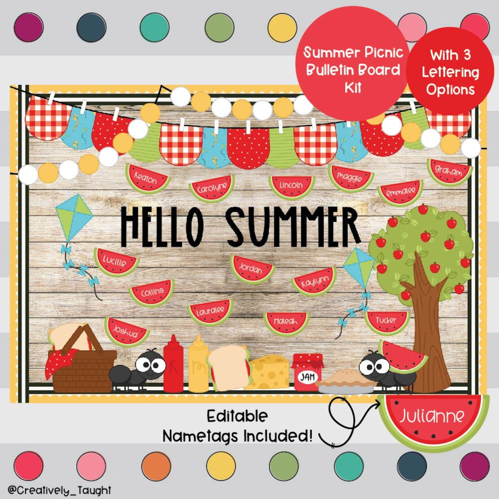 Summer Picnic Christian June and July Bulletin Board Kit - Etsy