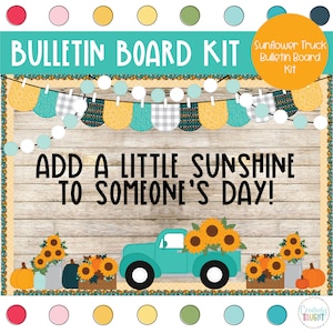 Sunflower Truck - Back to School - Fall Bulletin Board Kit - Etsy