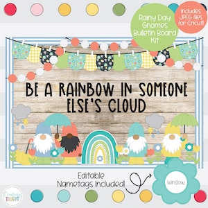 Rainy Day Gnomes Spring Flowers April/may Bulletin Board - Etsy