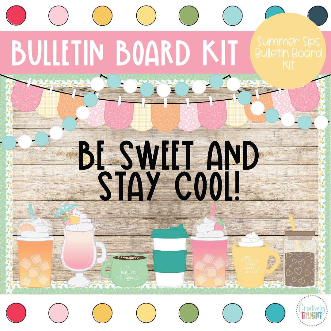 Summer Sips - Summer Coffee Bulletin Board - Etsy