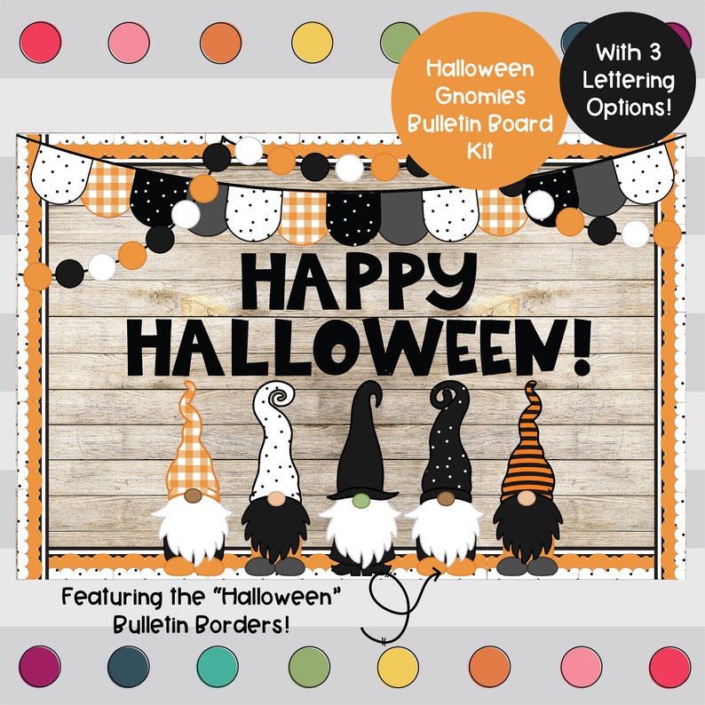 Halloween Gnomies Fall Halloween Bulletin Board Kit - Etsy