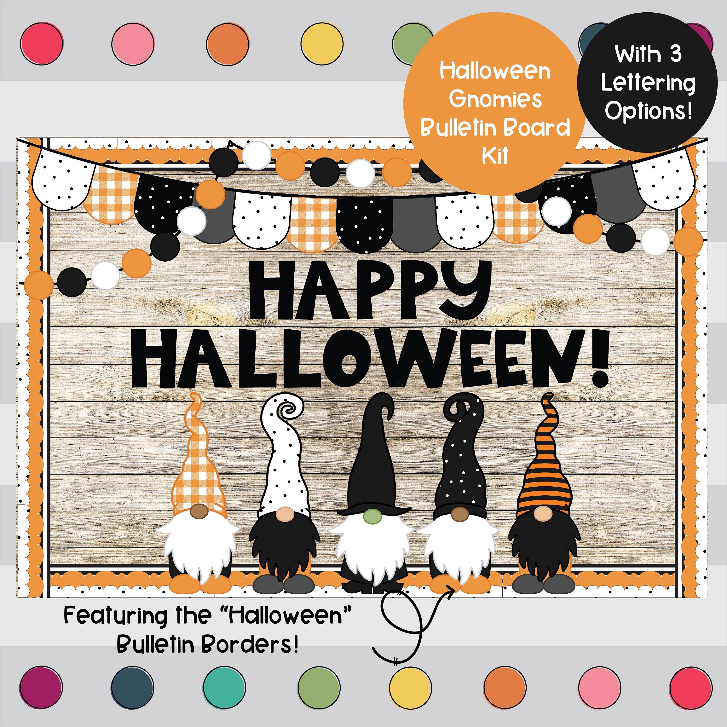 Halloween Gnomies Fall Halloween Bulletin Board Kit - Etsy