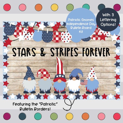 Stars and Stripes Patriotic Gnomes Patriotic Bulletin Board - Etsy