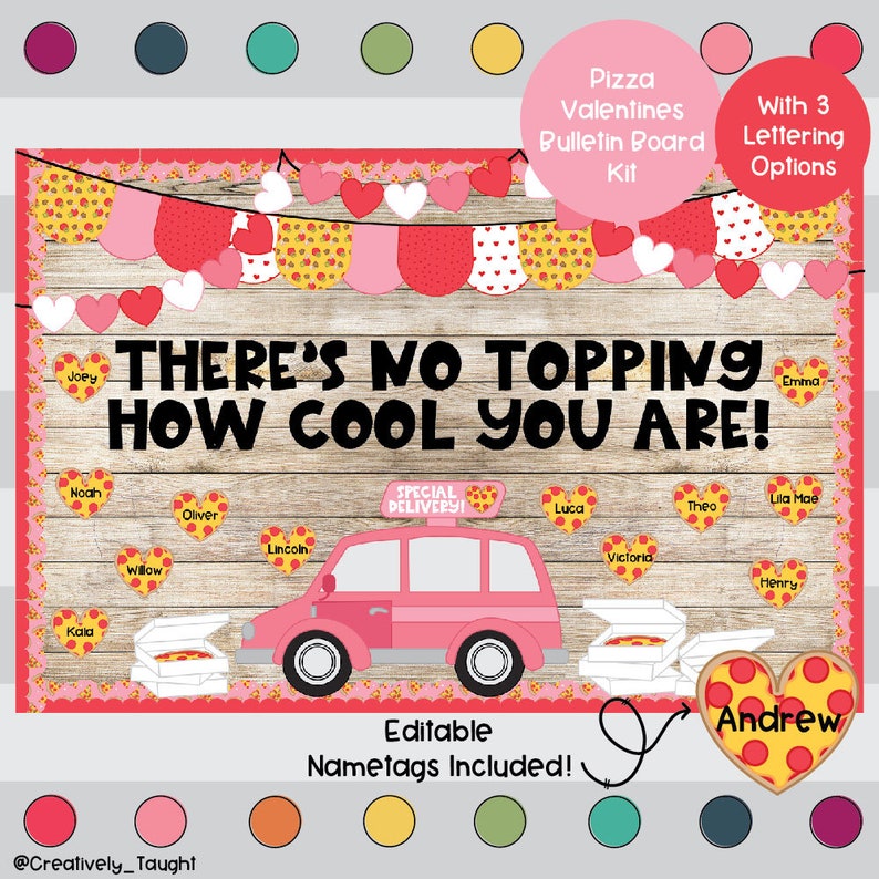 Pizza Delivery Truck Valentines February Bulletin Board - Etsy