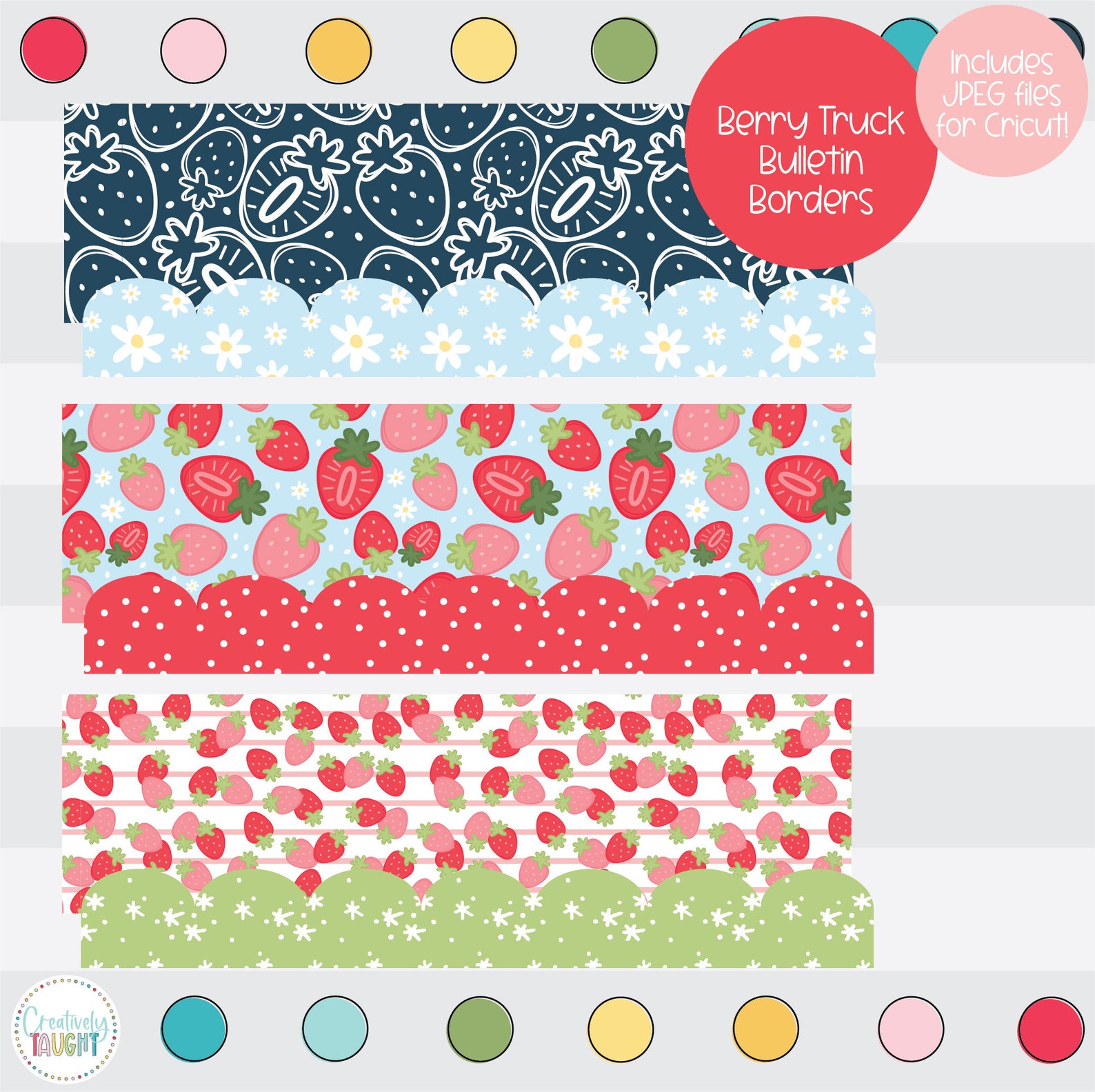 Strawberry Truck Strawberry Summer Bulletin Board Borders - Etsy