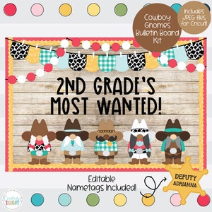 Cowboy Gnomes Back to School August Bulletin Board Kit - Etsy