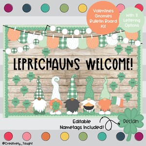 Irish Gnomes St Patricks Day March Bulletin Board Kit - Etsy