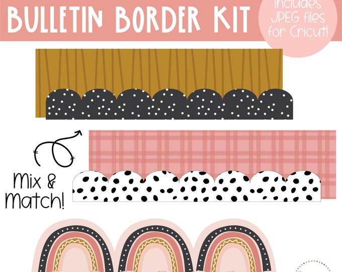 BULLETIN BOARD BORDERS - Boho Rainbow Collection | Classroom Bulletin ...