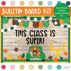 Happy Turkey Day - Fall - Thanksgiving - Bulletin Board Kit - Etsy