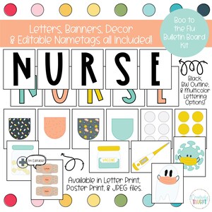 Boo to the Flu - Healthcare - Nursing- Health Bulletin Board Kit - Etsy
