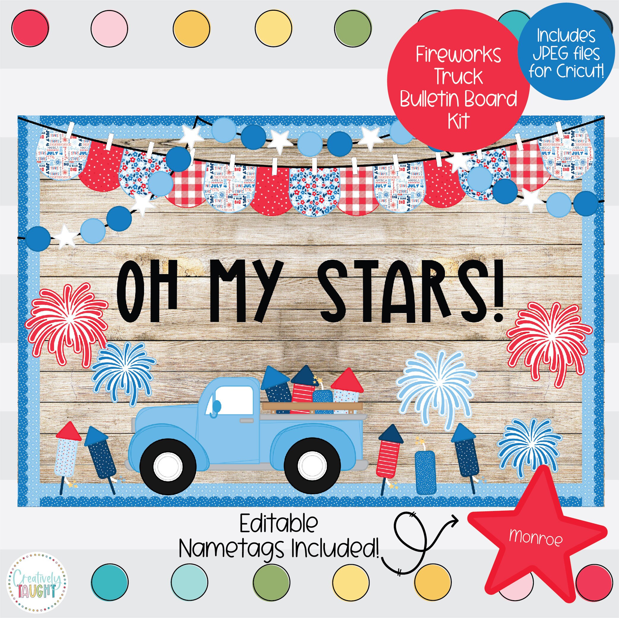 Fireworks July 4th Patriotic Bulletin Board Summer Bulletin - Etsy UK