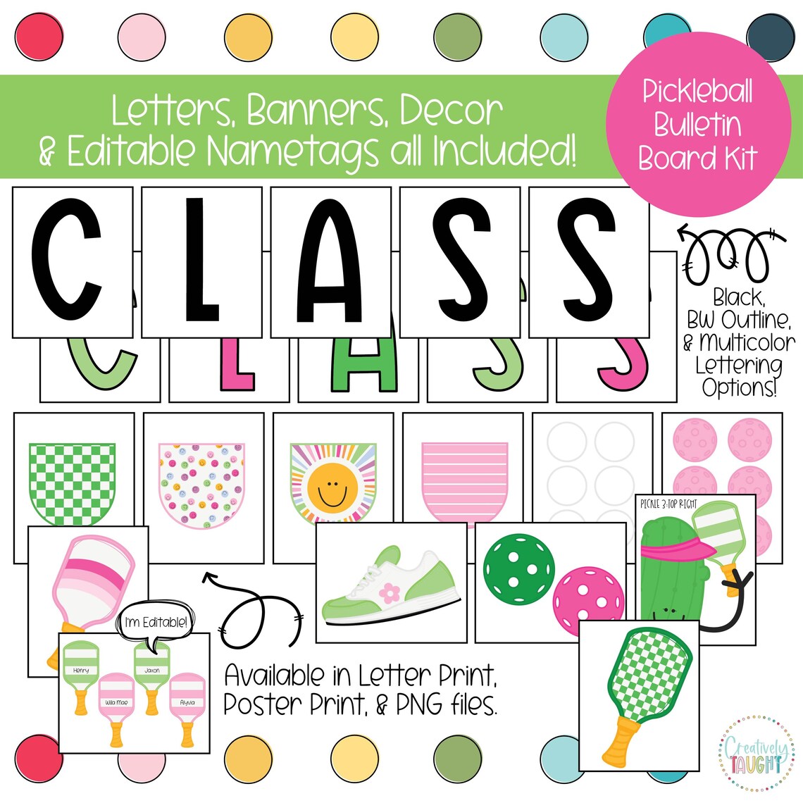 Pickleball Classroom Decor: Bulletin Board Kit (digital Download) - Etsy