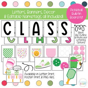 Pickleball Classroom Decor: Bulletin Board Kit (digital Download) - Etsy
