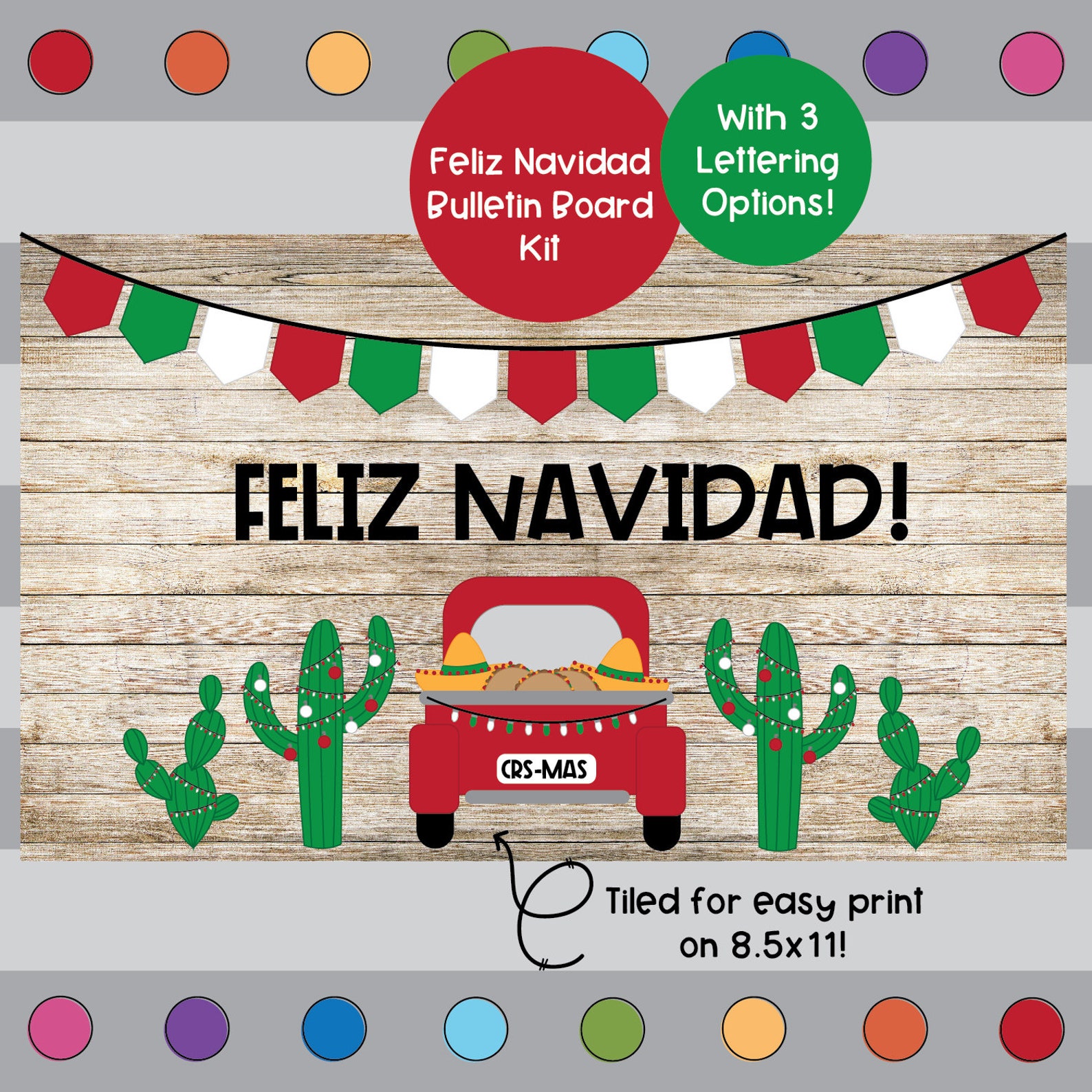 Feliz Navidad Ethnic Christmas Bulletin Board | Etsy