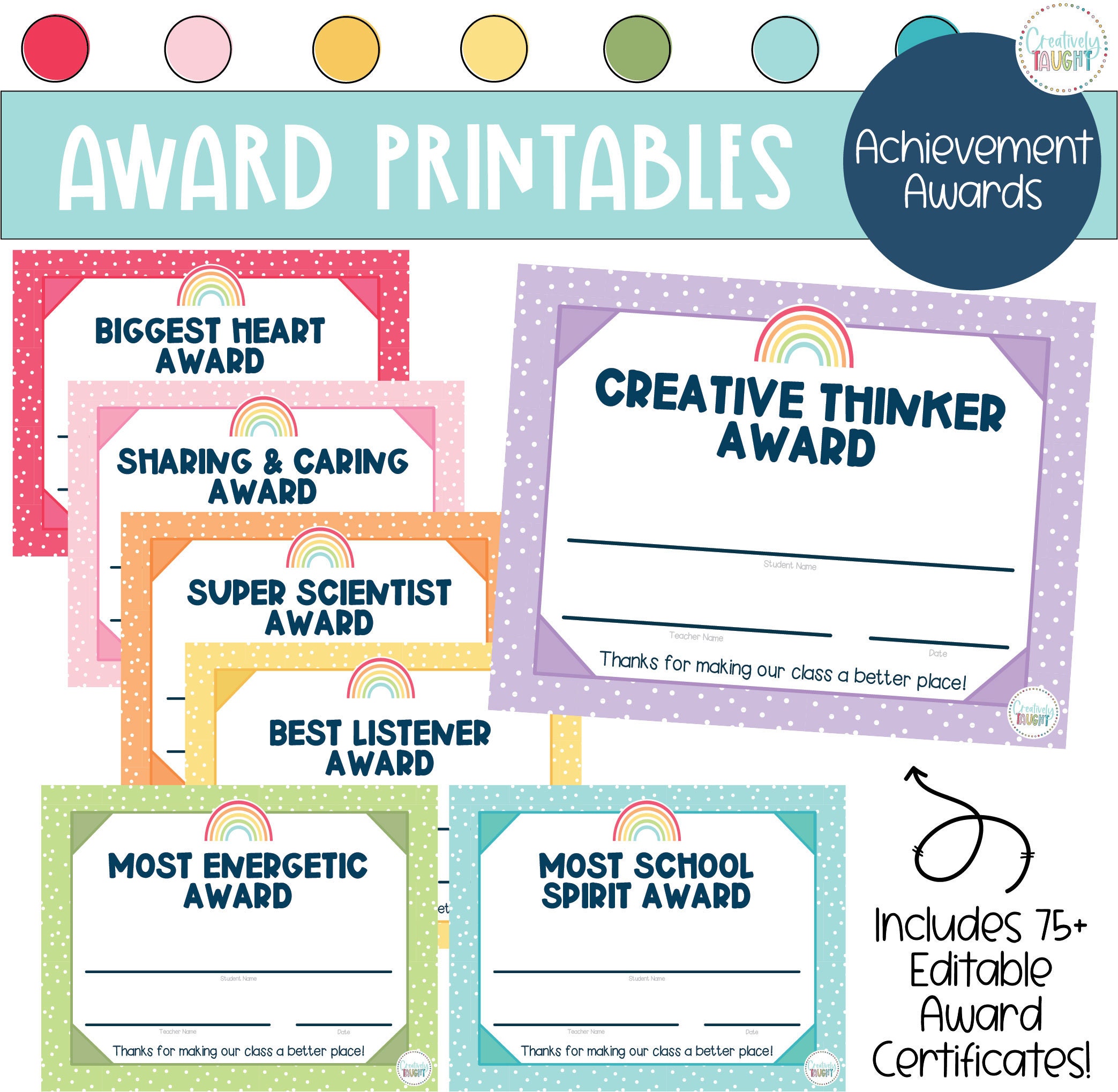 Achievement Award Certificates End of Year Awards for - Etsy UK