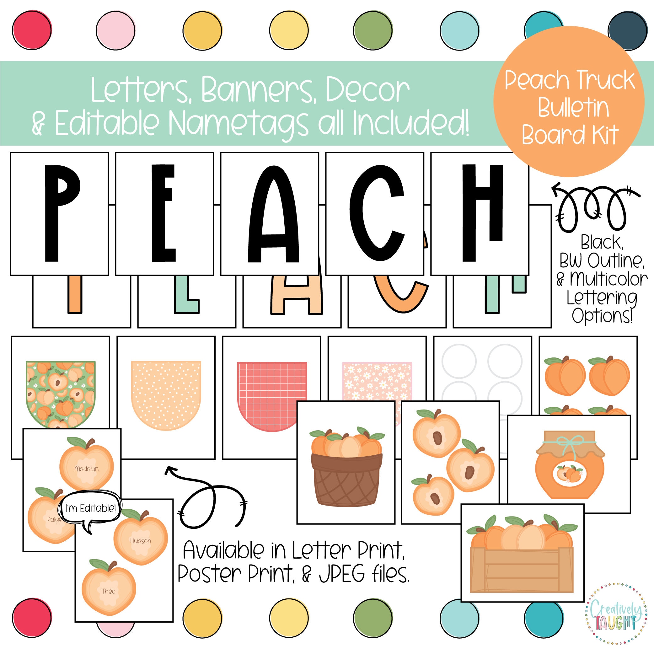 Peachy Sweet Truck- Summer Bulletin Board Kit - Etsy