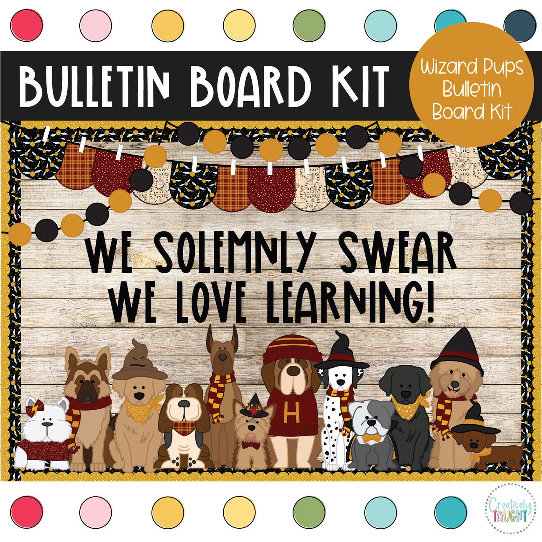 Wizard Pups - Fall - Halloween - October Bulletin Board Kit - Etsy