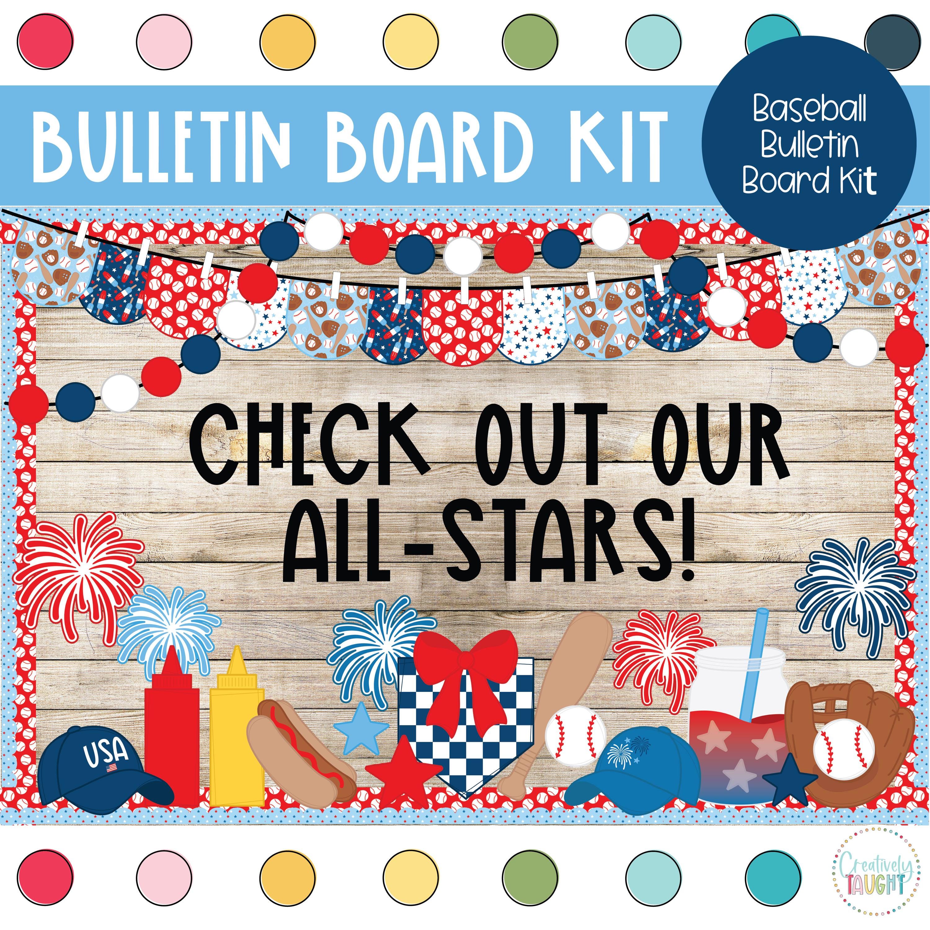 Patriotic Baseball Bulletin Board Kit: Summer Classroom Decor (digital ...