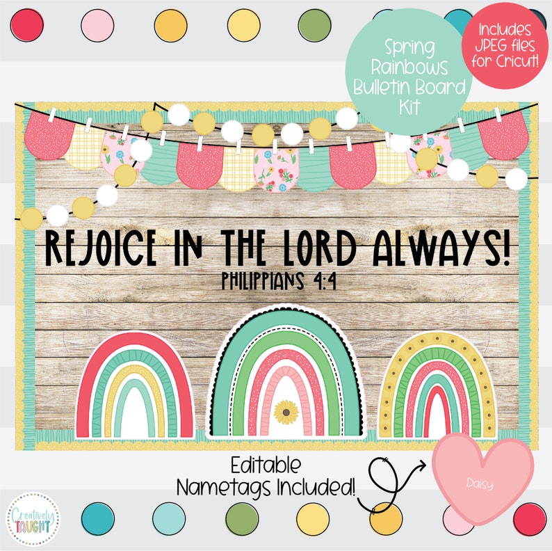 Spring Rainbows March Bulletin Board Kit - Etsy