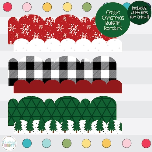 Modern Christmas Bulletin Board Borders - Etsy