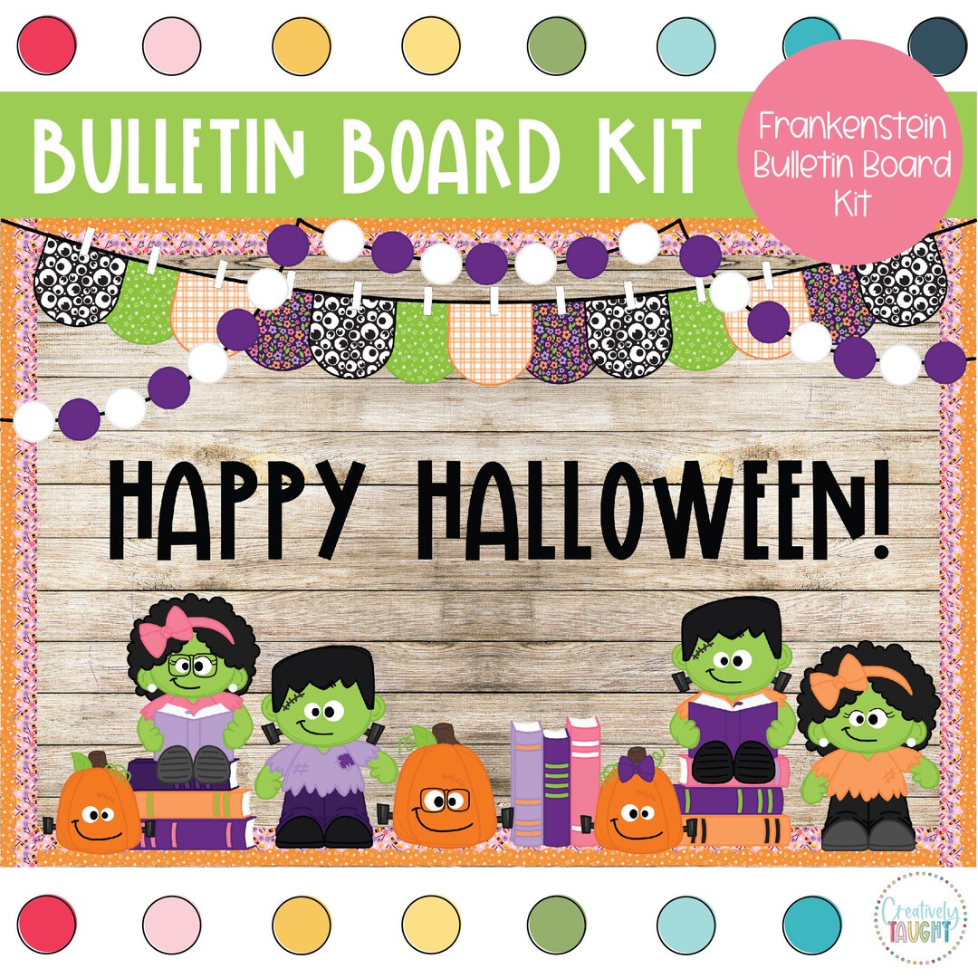 Frankenstein - Reading - Halloween - Library Bulletin Board Kit - Etsy
