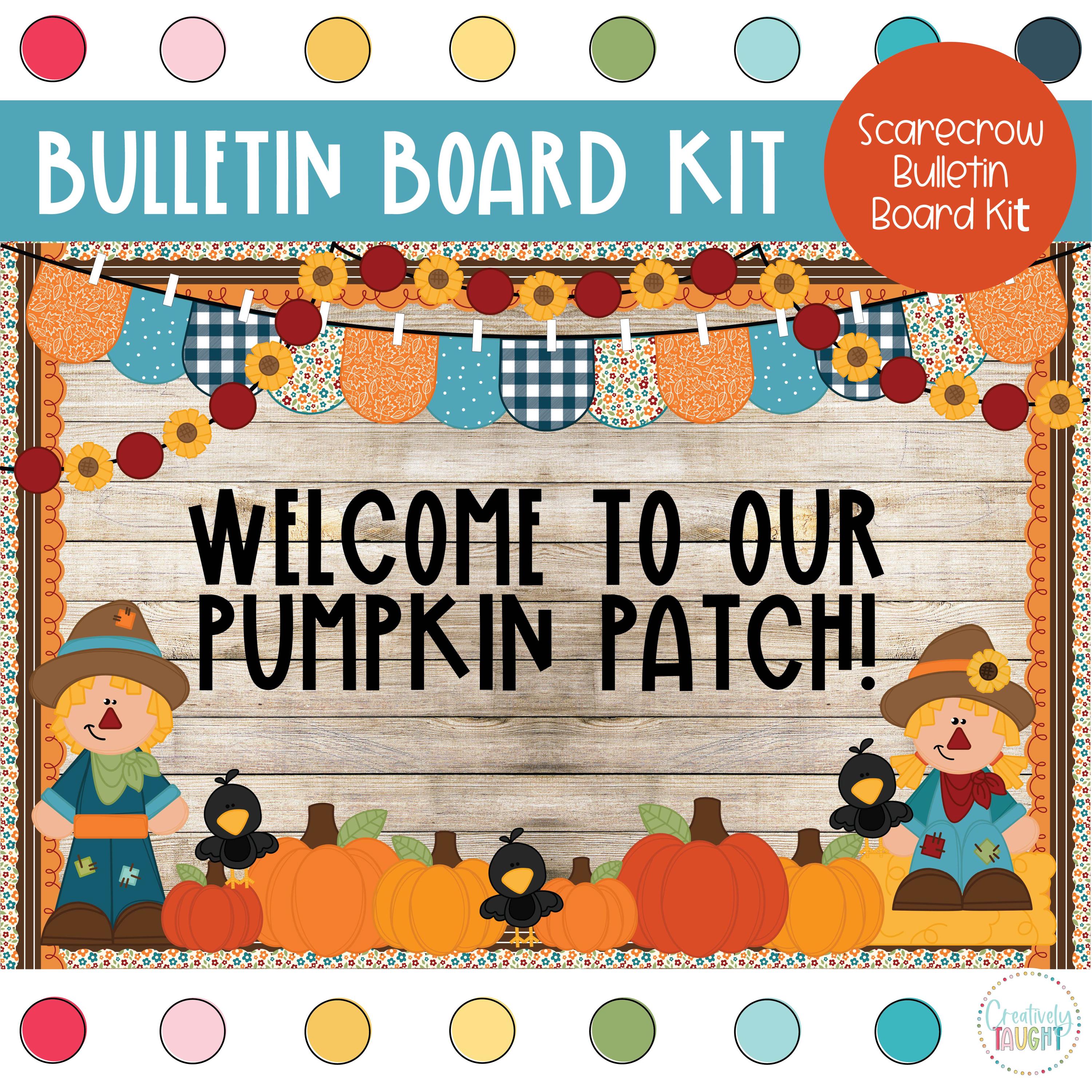Scarecrow Pumpkin Patch - Autumn - Fall Bulletin Board Kit - Etsy