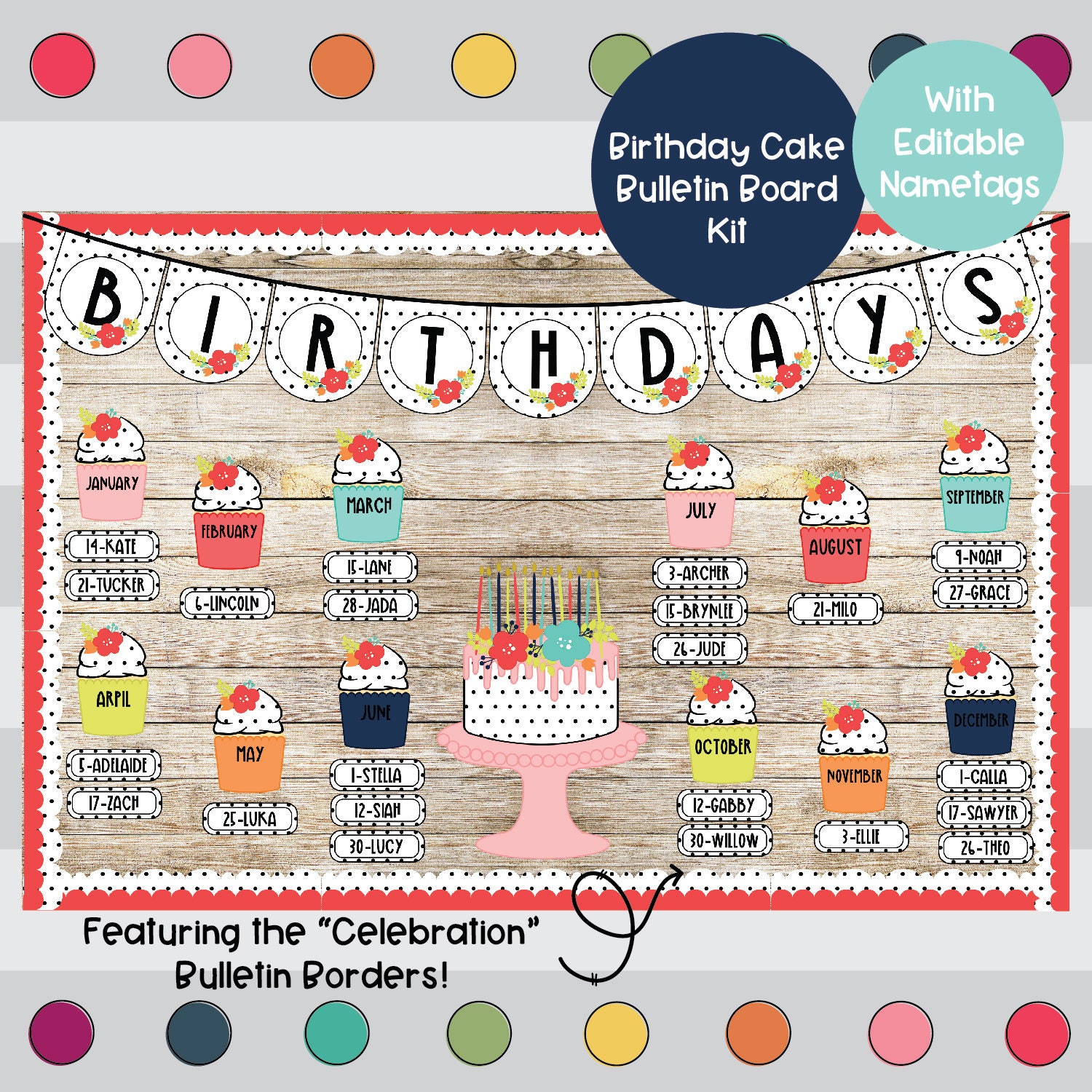 Birthday Cake Template For Bulletin Board