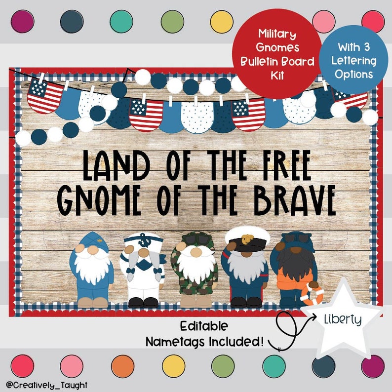 Memorial Day Gnomes Patriotic May Bulletin Board Kit - Etsy
