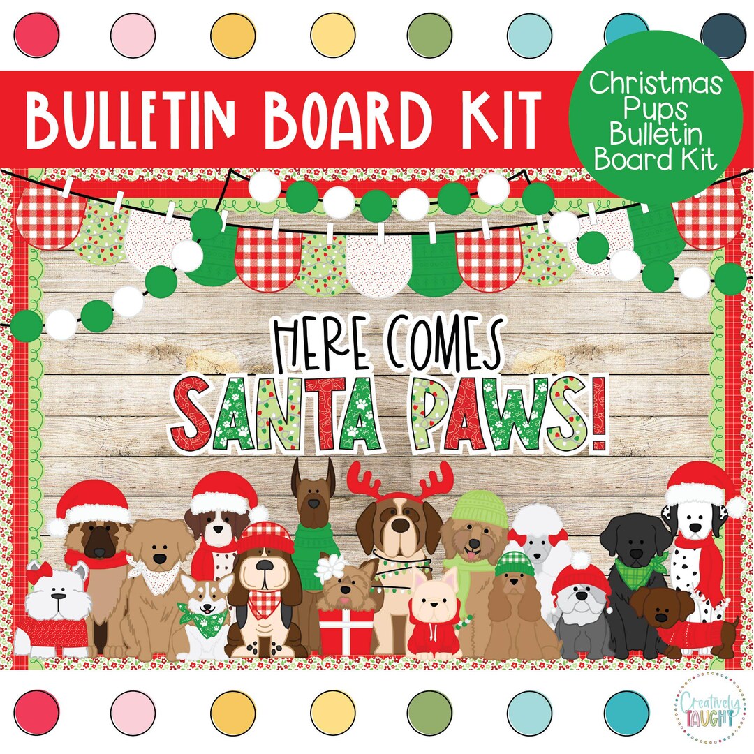Christmas Pups - Christmas - December Bulletin Board Kit - Etsy