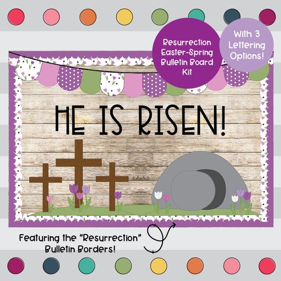 He is Risen Resurrection Easter Bulletin Board Kit - Etsy