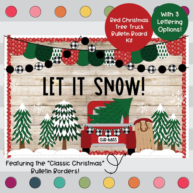 Christmas Tree Truck Christmas Bulletin Board Kit - Etsy