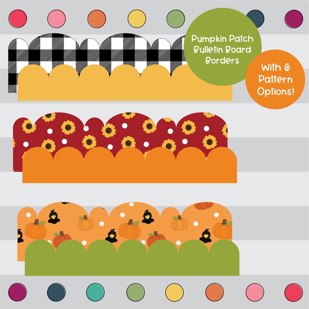 Pumpkin Patch Fall Bulletin Board Borders - Etsy