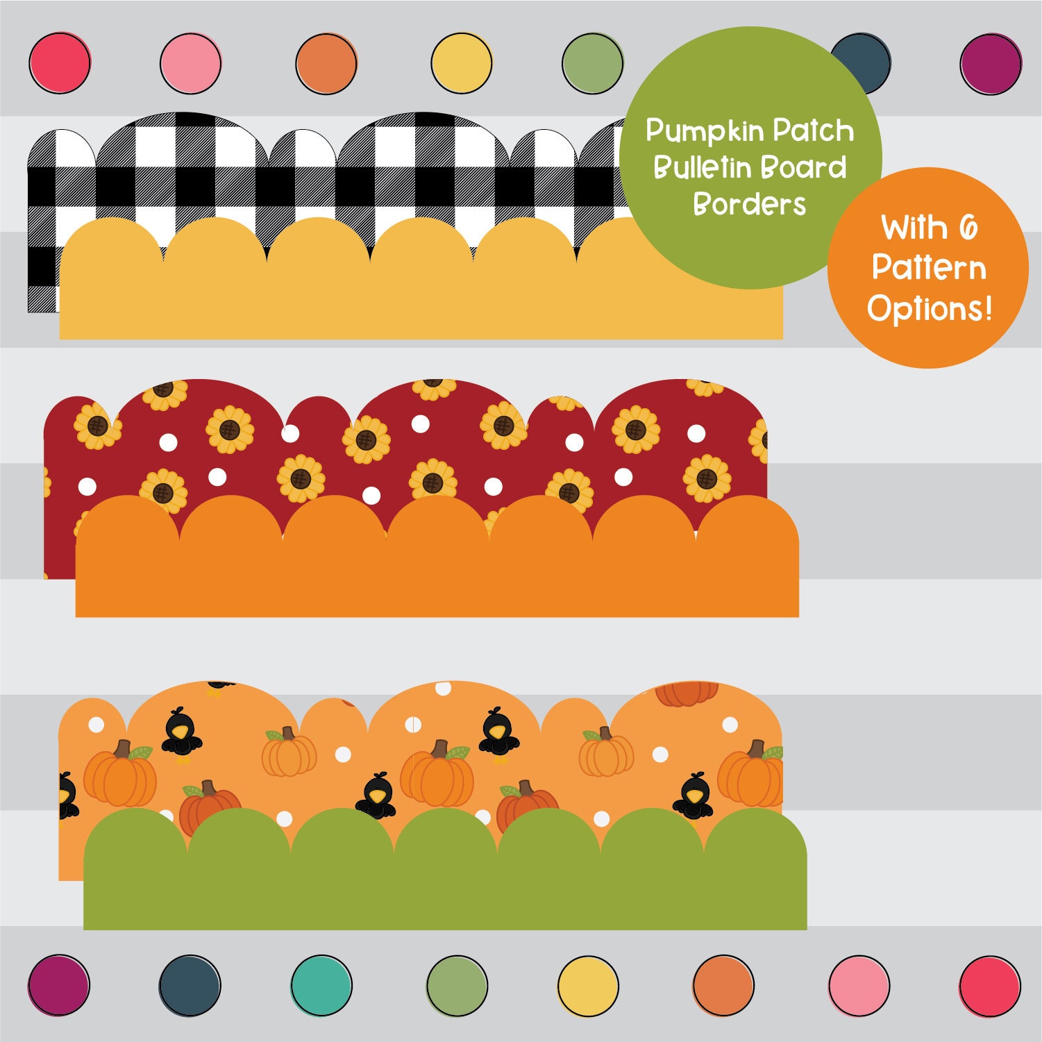 Pumpkin Patch Fall Bulletin Board Borders | Etsy