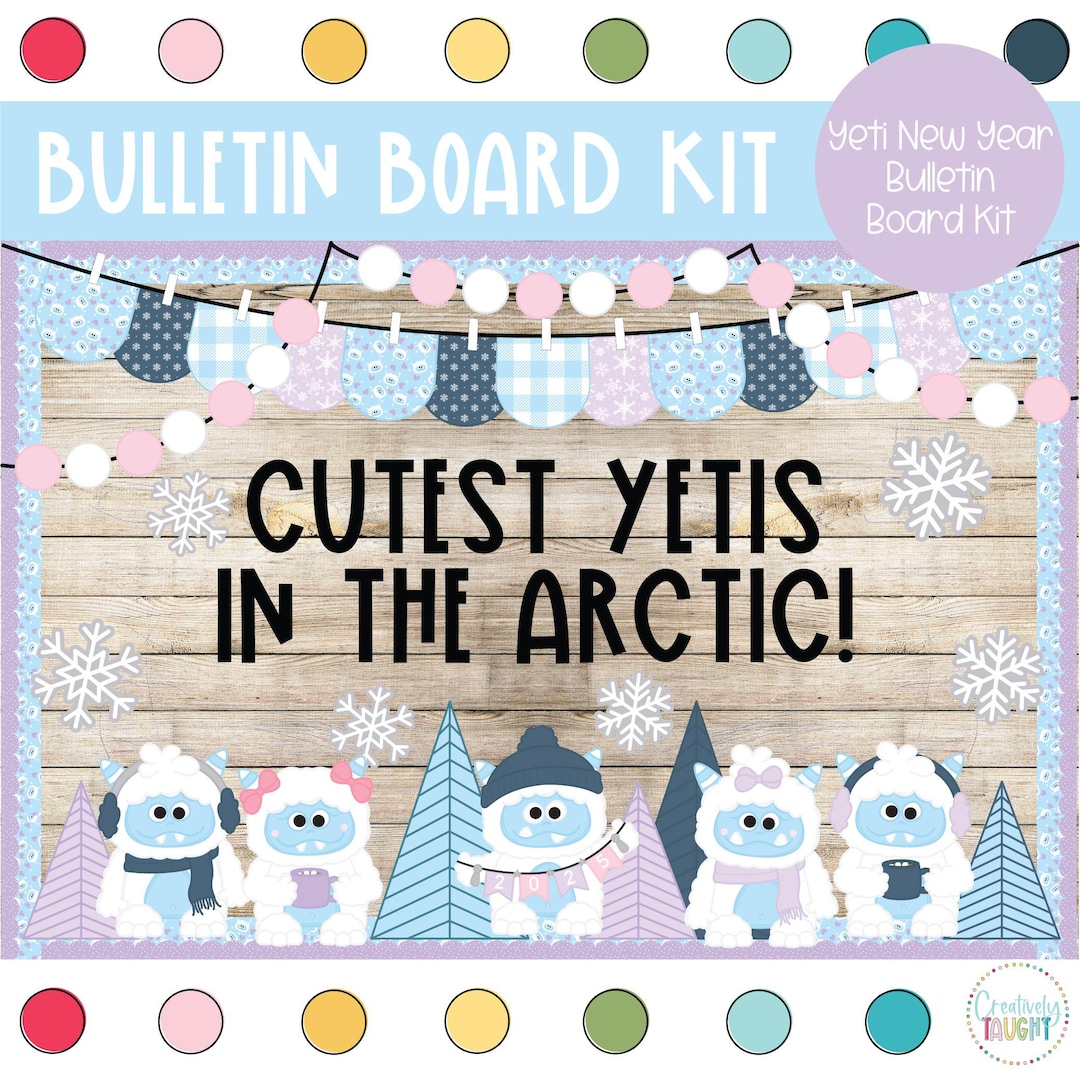 Yeti New Year Bulletin Board Kit (digital Download) - Etsy