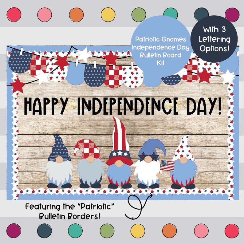 Stars and Stripes Patriotic Gnomes Patriotic Bulletin Board - Etsy