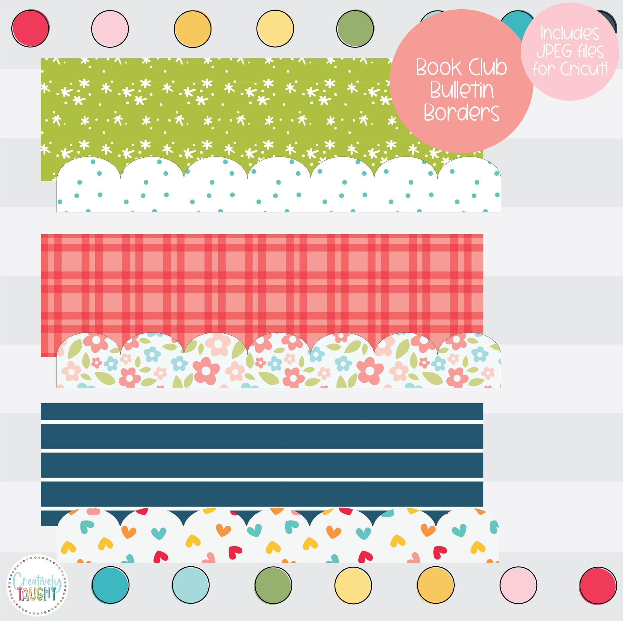 Book Club Library Bulletin Board Borders - Etsy