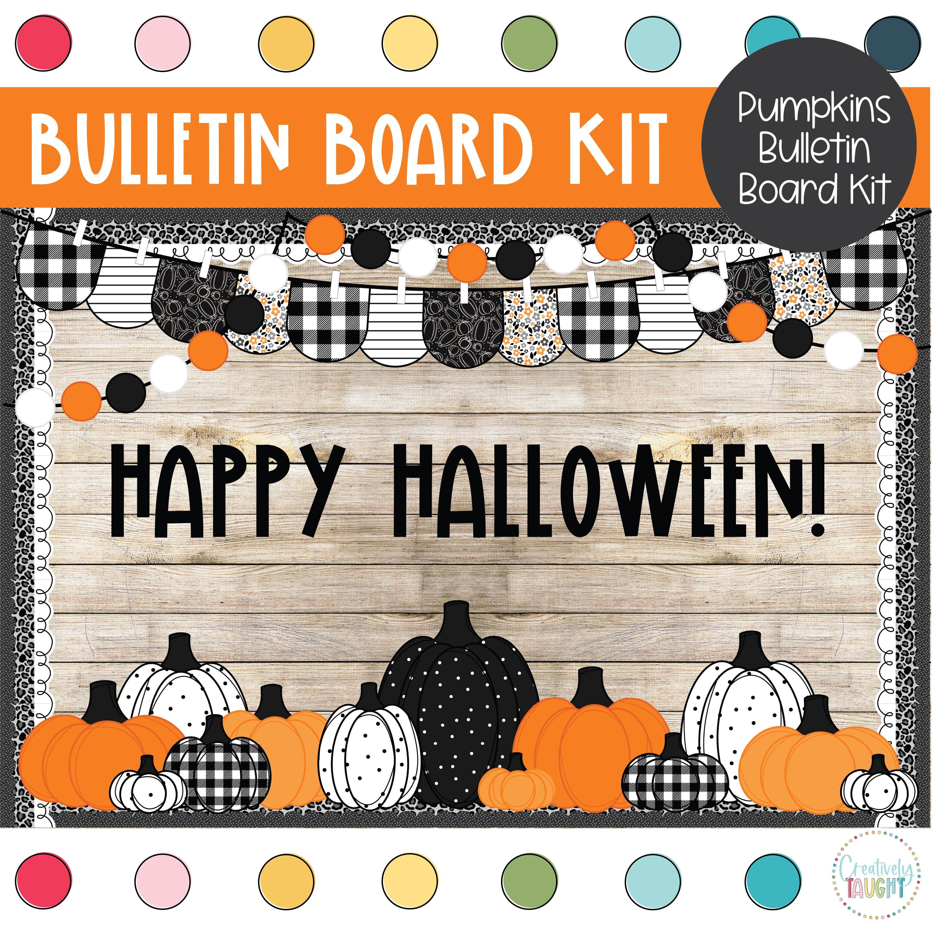 Black and White Pumpkins - Fall - Halloween - Bulletin Board Kit - Etsy ...
