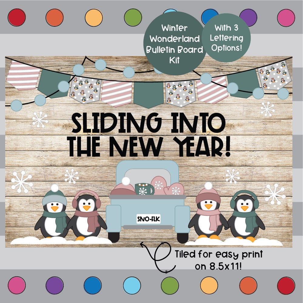 Winter Wonderland Penguins Winter Bulletin Board - Etsy