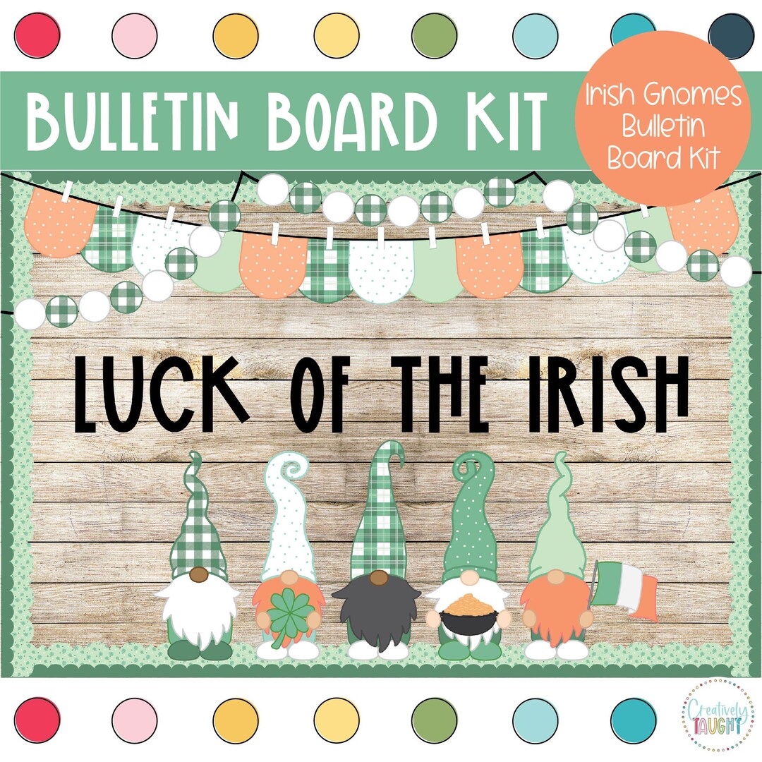 Irish Gnomes - St Patrick’s Day - March Bulletin Board Kit - Etsy