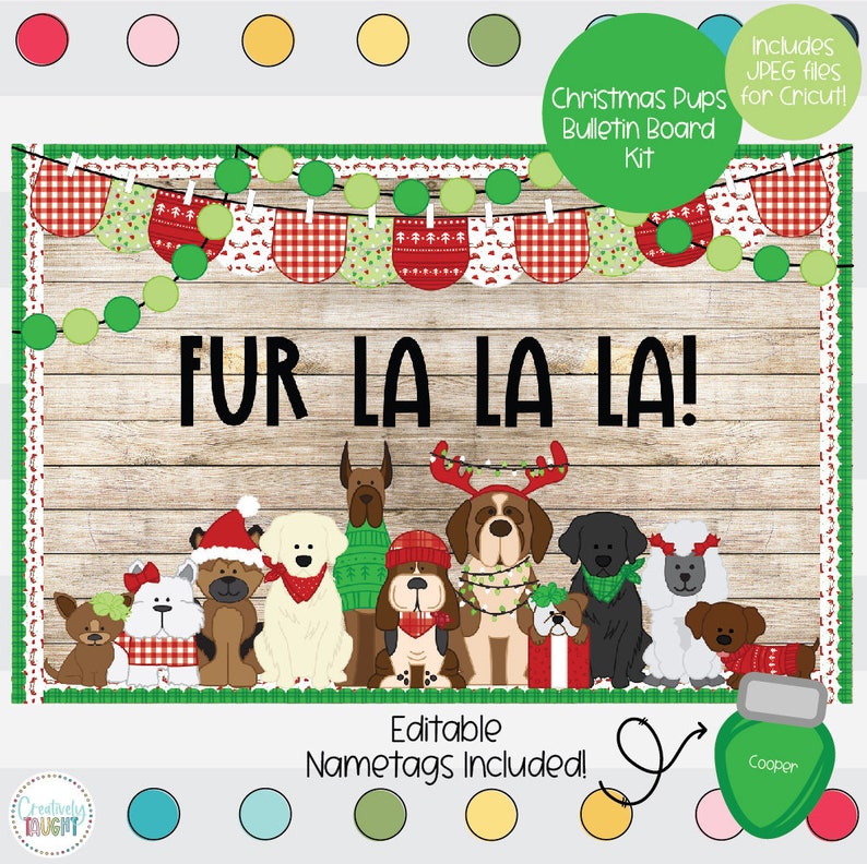 Christmas Pups Christmas December Bulletin Board Kit - Etsy