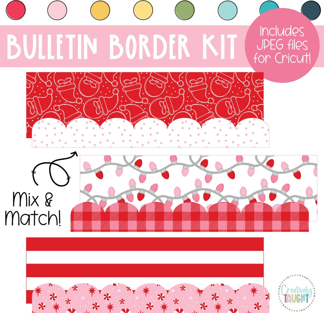 Merry and Bright - Christmas - December Bulletin Board Borders - Etsy